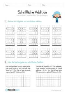 Schriftliche Addition - MaterialGuru