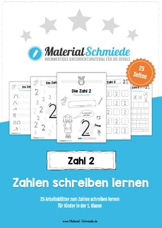 Zahl 2 schreiben lernen - MaterialGuru
